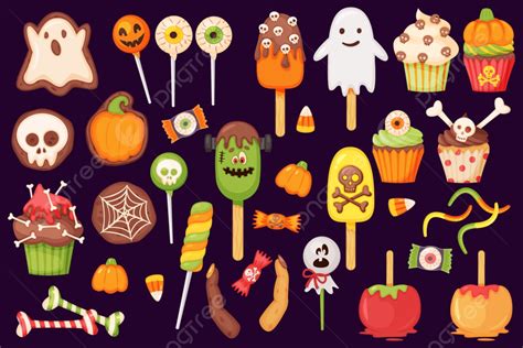만화 할로윈 사탕과 과자 생과자 캐러멜 예 Png 일러스트 및 벡터 에 대한 무료 다운로드 Pngtree