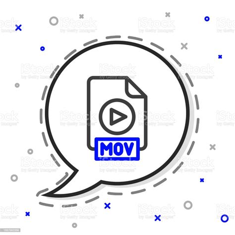 선 Mov 파일 문서입니다 흰색 배경에서 격리된 이동 버튼 아이콘을 다운로드합니다 Mov 파일 기호입니다 오디오 및 비디오
