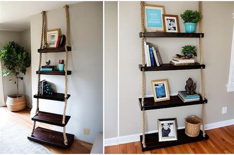 Premium Photo Diy Rope Ladder Bookshelf