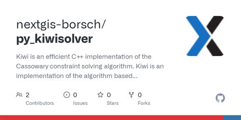 Github Nextgis Borschpykiwisolver Kiwi Is An Efficient C