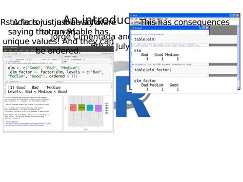 Ppt An Introduction To R Rstudio Is Just A Nice Software A Factor