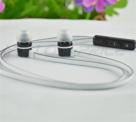 In Ear Earphones Flat Headphones Extra Bass Black White With Mic Earbuds Buds