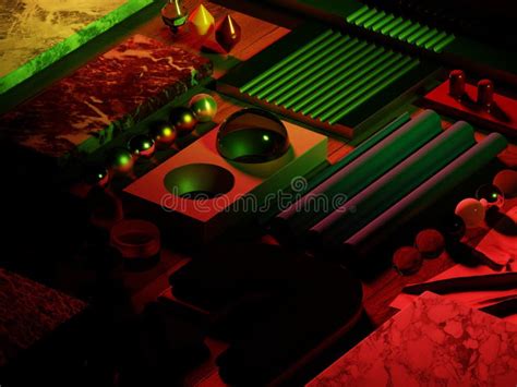 Geometric Composition Of Different Objects 3d Rendering Stock Illustration Illustration Of