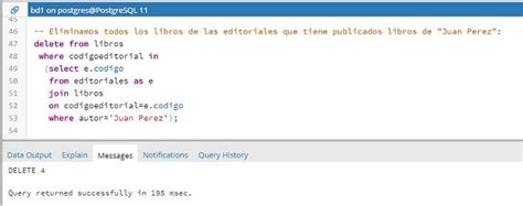 tutorial de postgresql subconsulta update delete