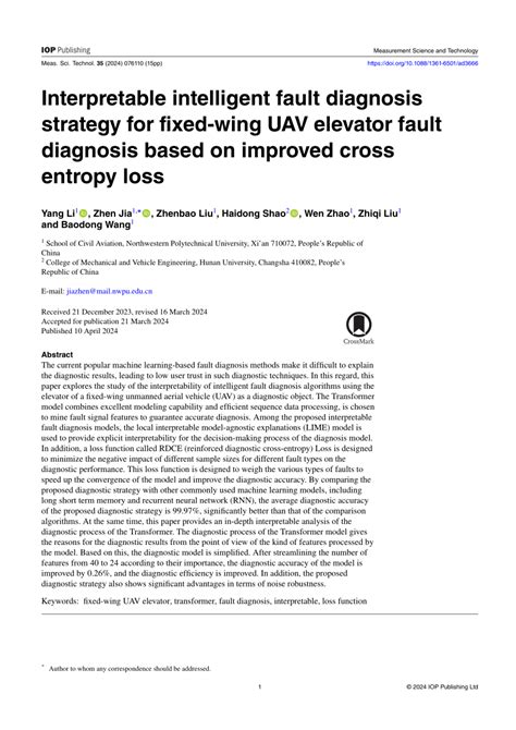 interpretable intelligent fault diagnosis strategy for fixed wing uav