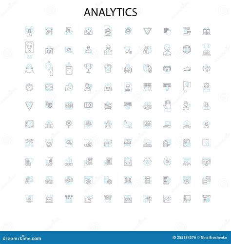 Analytics Icons Signs Outline Symbols Concept Linear Illustration