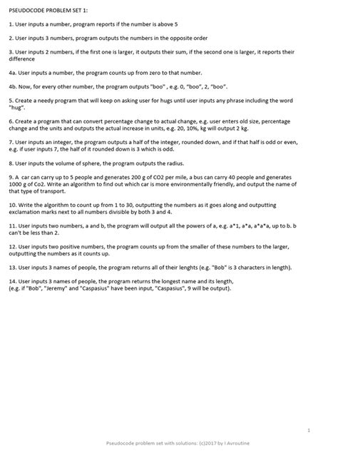 Pseudocode Worksheet Totecs Pdf
