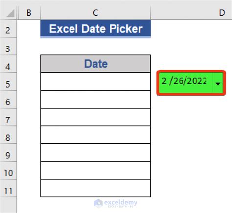 Excel Date Picker For Entire Column ExcelDemy