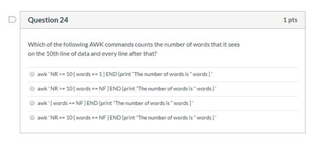 solved question 19 1 pts in vi vim the w command moves