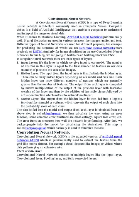 Convolutional Neural Network Computer Vision Is A Field Of Artificial