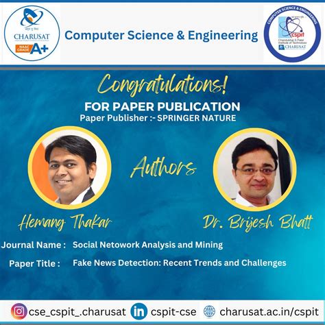 department of cse cspit charusat university on linkedin cse cspit