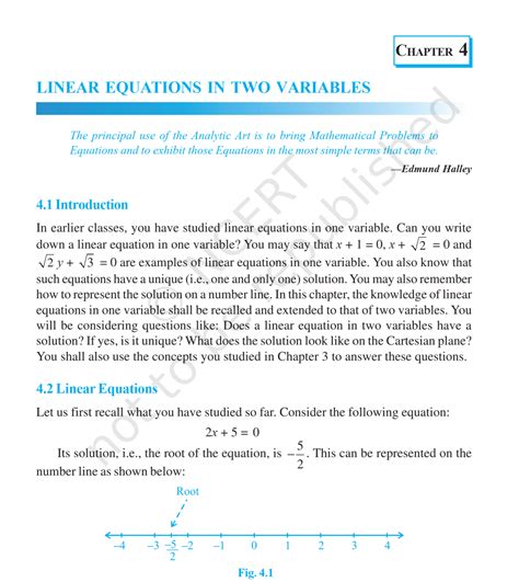 NCERT Book Class Mahts Chapter Linear Equations In Two Variables