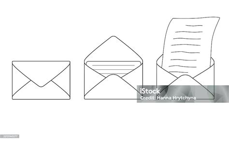 메시지를 받는 과정은 닫힌 봉투 편지가 들어 있는 열린 봉투 봉투에서 편지를 꺼내는 것입니다 다운로드 프로세스 Vector Linear Image Metaphor 0명에