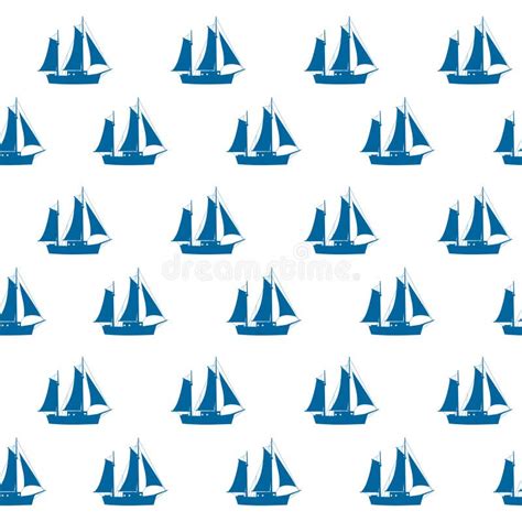 Ship Seamless Pattern Vector Illustration Stock Illustration