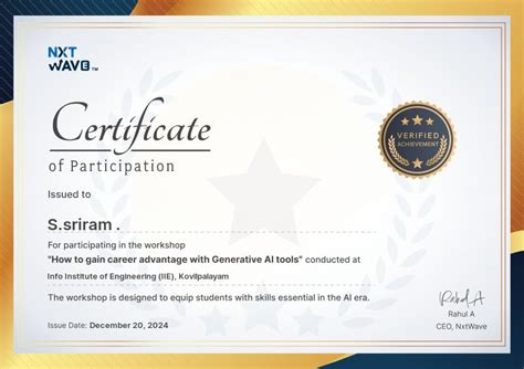 Generativeai Ai Upskilling Learningjourney Nxtwave Innovation Sriram S