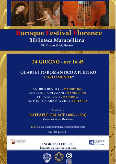 Rassegna “baroque Festival Florence” Quartetto “carlo Munier