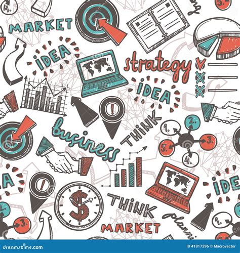 Sketch Business Seamless Pattern Stock Vector Illustration Of Arrow