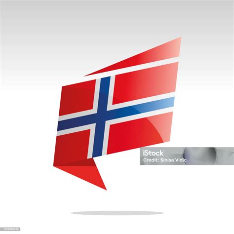 새로운 추상 노르웨이 국기 종이 접기 아이콘 단추 레이블 벡터 0명에 대한 스톡 벡터 아트 및 기타 이미지 0명 3차원 형태 공휴일 Istock