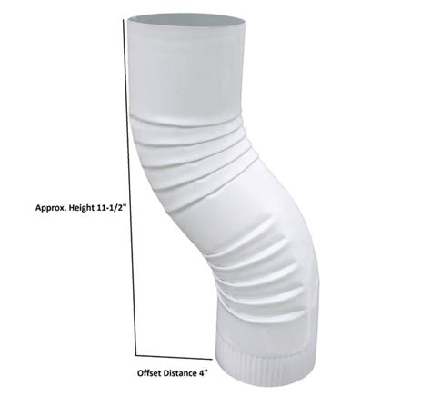 3 To 4 Round Double Offset Downspout Connector White Gutter All