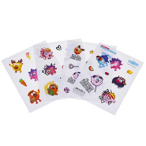 Набор наклеек 4 листа 11 5х15 см в пакете серия Смешарики купить с доставкой по выгодным