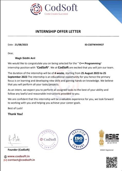 Siddhi Wagh On Linkedin Thankyou Codsoftinternship Codsoft