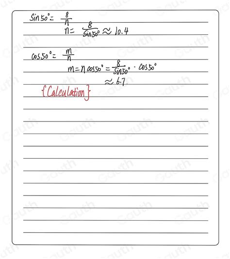 solved find the value of each variable using sine and cosine round