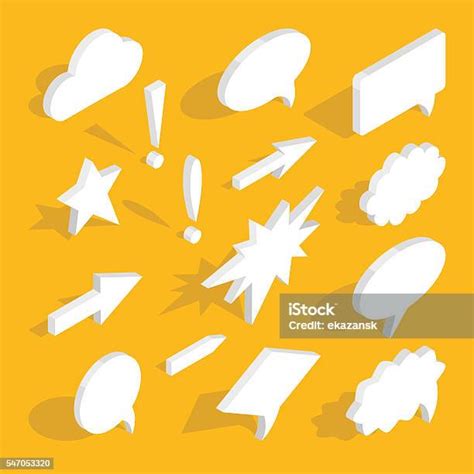 그림자가 있는 등각 음성 거품 세트 등측투영법에 대한 스톡 벡터 아트 및 기타 이미지 등측투영법 대화 풍선 문자 기호 3차원 형태 Istock