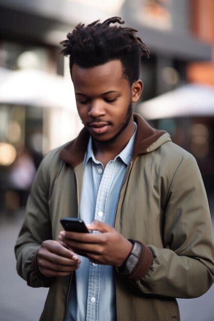 Premium Ai Image Cropped Shot Of A Young Man Using His Cellphone
