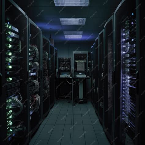 Server Room Information Storage It Technologies Data Center Ai Generative Premium Ai Generated