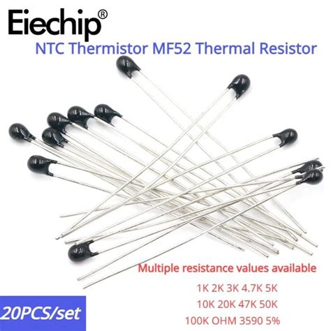 20 Cái/lốc NTC-MF52AT NTC Điện Trở Nhiệt MF52 Nhiệt Điện Trở 1K 2K 3K 4 ...