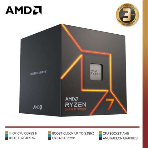 Jual Amd Ryzen™ 7 7700 Gaming Processor Ryzen 7 7000 Series 8 Core