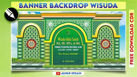 Desain Backdrop Pengajian Umum Wisuda Perpisahan Free Template CDR