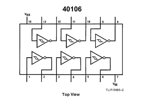 40106 cd40106b cmos hex schmitt trigger inverters