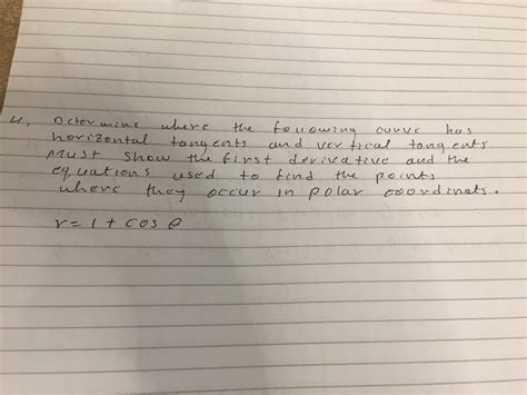 Solved Determine Where The Following Curve Has Horizontal Chegg