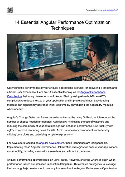 Essential Angular Performance Optimization Techniques PDF
