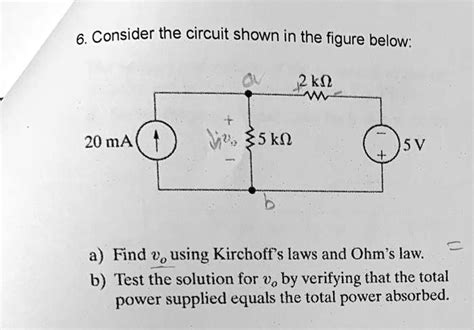 solved 6 consider the circuit shown in the figure below 2kn 20 ma 5
