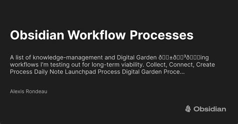 obsidian workflow processes alexis rondeau obsidian publish