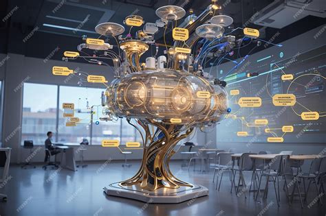 Premium Ai Image Futuristic Classroom Mind Maps Visualizing Complex Concepts
