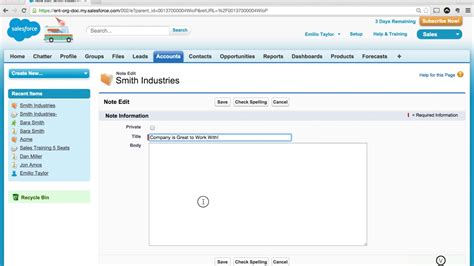 Salesforce Classic How To Create A Note YouTube