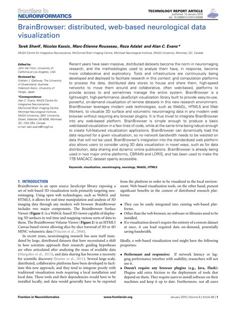pdf brainbrowser distributed web based neurological data visualization