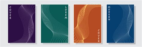 현대 물결 모양 효과 스타일 커버 템플릿 디자인 세트 컬렉션 다채로운 배경 벡터 0명에 대한 스톡 벡터 아트 및 기타 이미지 0명 그라데이션 다중 색상 Istock