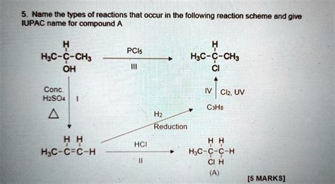 SOLVED:5 Name the types of reactions that occur in the following ...