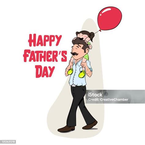 해피 아버지의 날 벡터 그래픽 아버지와 놀고있는 아이들 아버지는 망토가달린 슈퍼 히어로로 옷을 입었습니다 수염으로 아버지를