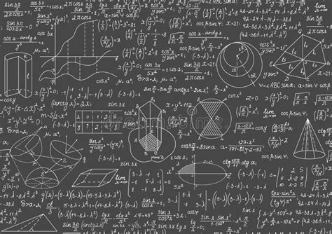 Mathematical Grey Educational Seamless Texture With Handwritten School Formulas And Equations