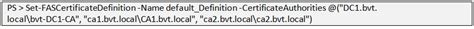 Federated Authentication Service Certificate Authority Configuration