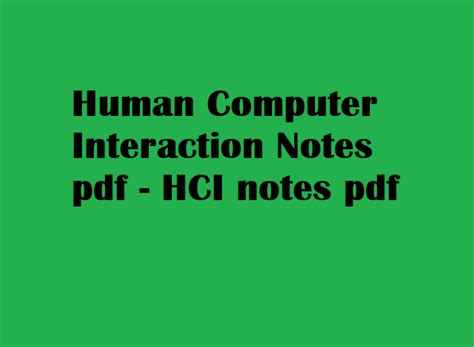 [pdf] human computer interaction pdf notes hci notes 2019 sw