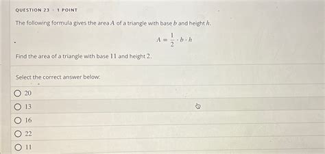 Solved Question 23 1 ﻿pointthe Following Formula Gives The
