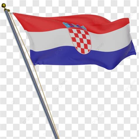 포스트와 함께 흔들며 크로아티아 깃발 투명 극을 흔들며 크로아티아 국기 펄럭이는 크로아티아 국기 크로아티아 국기 Png 일러스트 및 Psd 이미지 무료 다운로드