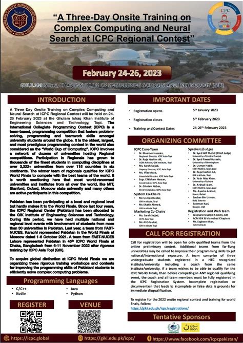 icpc onsite a three day onsite training on complex computing and neural