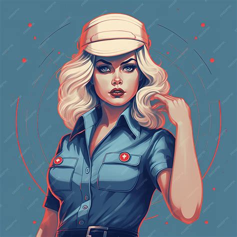 Premium Ai Image Style Retro Pin Up Girl Illustration